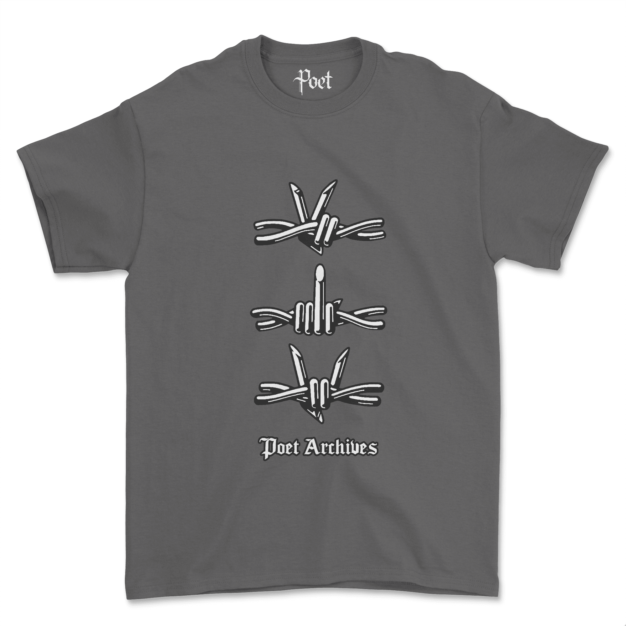 Barbed Wire T-Shirt Peace Middle Finger Rock on hand Signs Supreme Bape ...