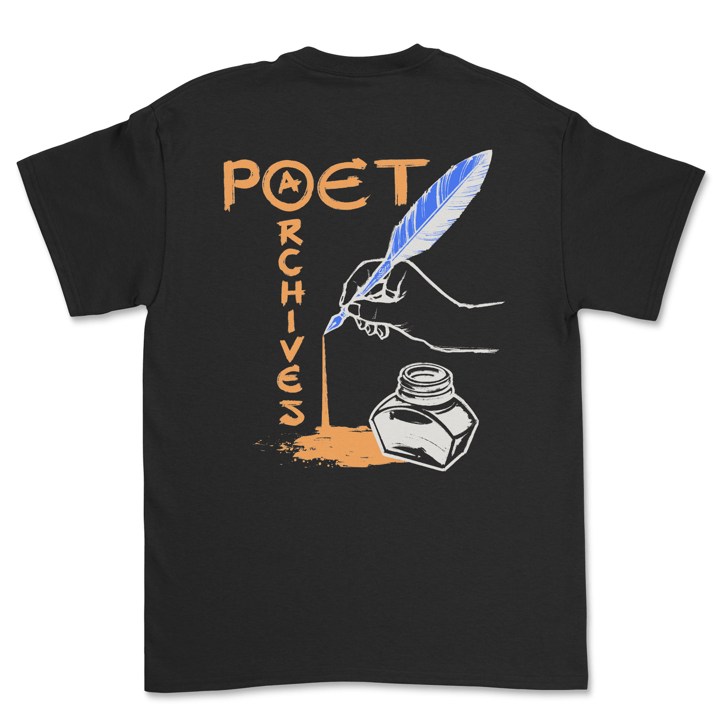 Poet Archives Back Print Quill T-Shirt Design for UK Streetwear Enthusiasts